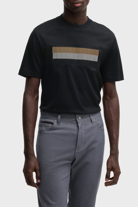 Boss Baskılı % 100 Pamuk Regular Fit Bisiklet Yaka Erkek T Shirt ...