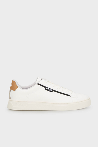 Boss Logolu Deri Sneaker Erkek Ayakkabı 50502869 122 BEYAZ | Exxeselection
