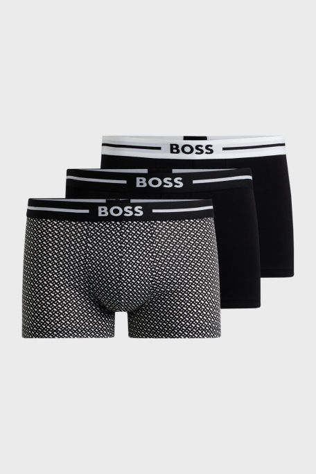 Boss Streç Pamuklu 3 Pack Erkek Boxer 50517836 962 SİYAH | Exxeselection