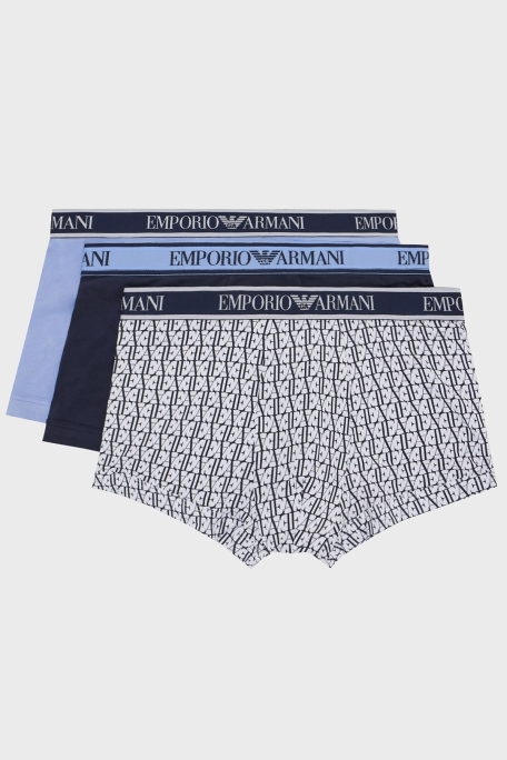 Emporio Armani Pamuklu Esnek 3 Pack Erkek Boxer 112130 4R717 23631 Mavi ...