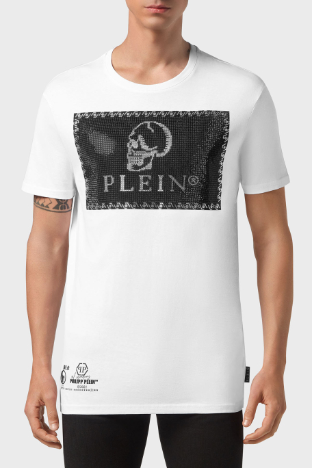 Philipp Plein % 100 Pamuk Loose Fit Taşlı Logolu Erkek T Shirt MTK5082 ...